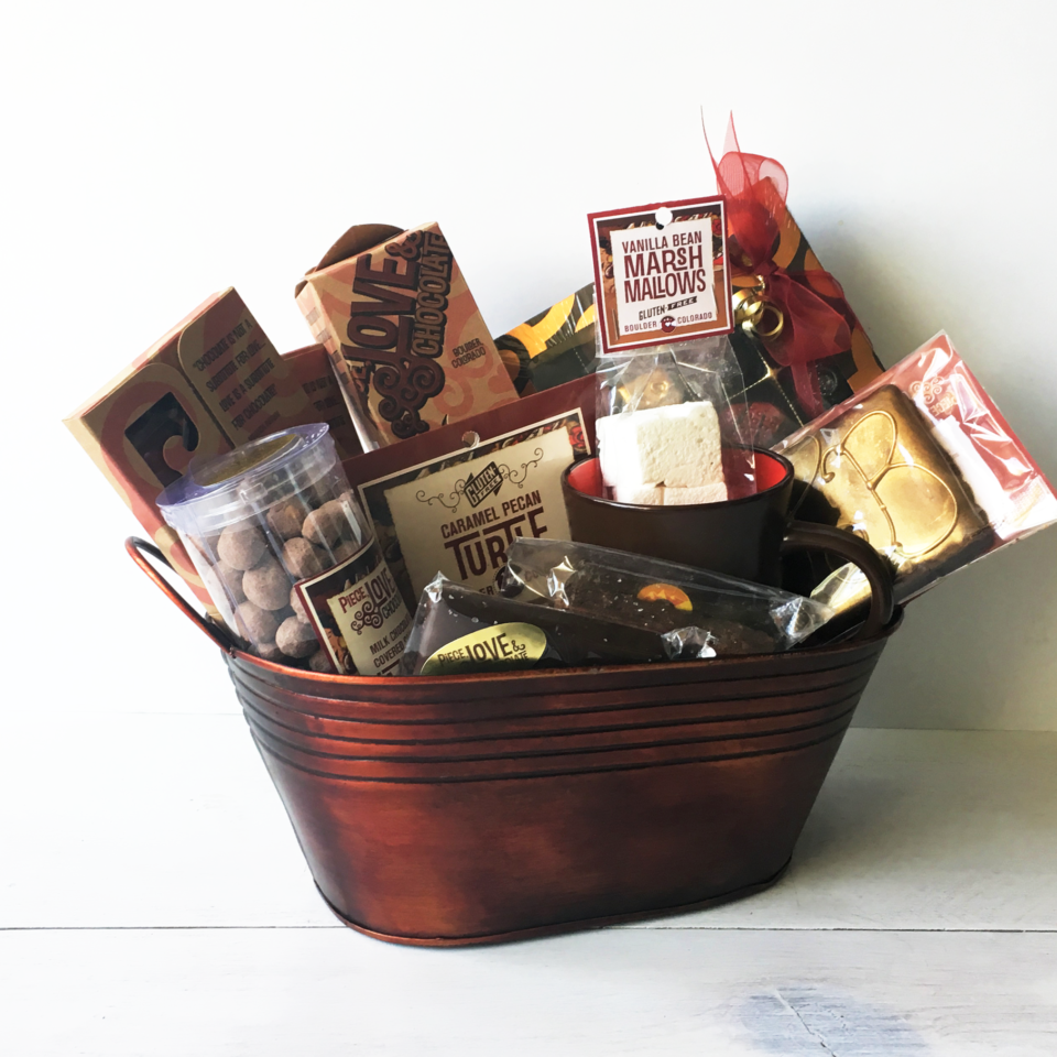 CU Buff Chocolate Lover's Basket | Chocolate Gifts by Piece, Love ...